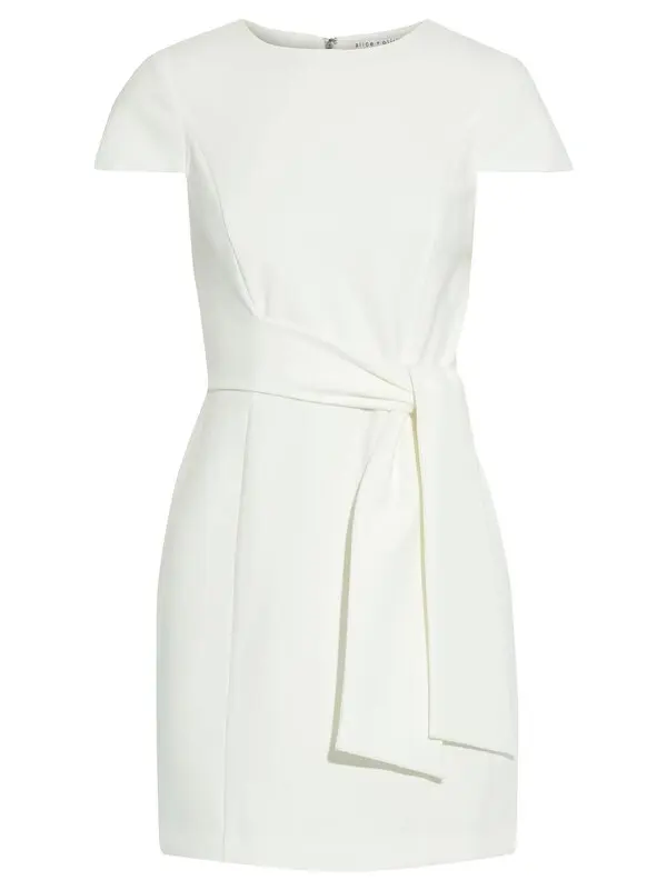 Alice + Olivia Virgil Tie-detailed Cady Mini Dress - Off-white