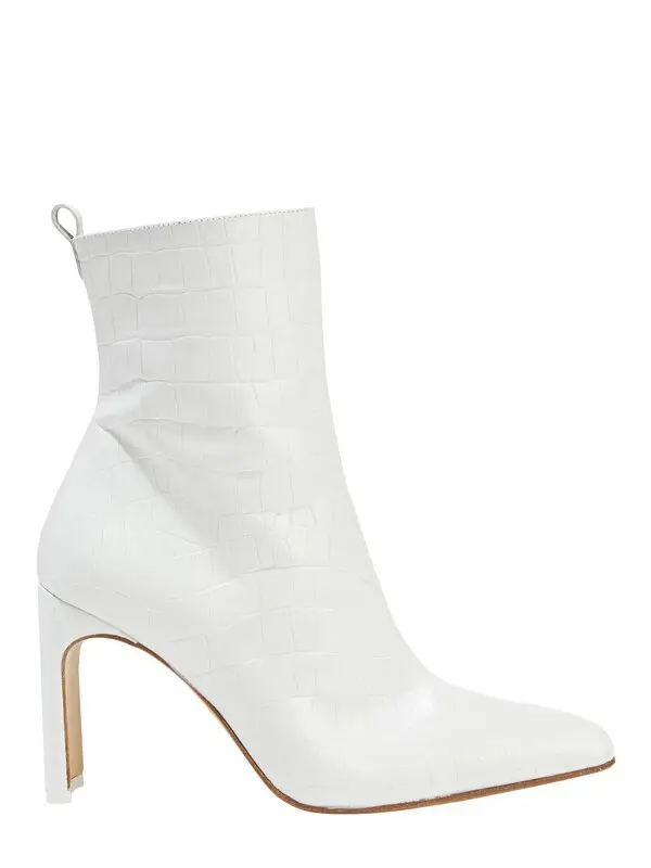 MIISTA Marcelle Croc-effect Leather Ankle Boots - White