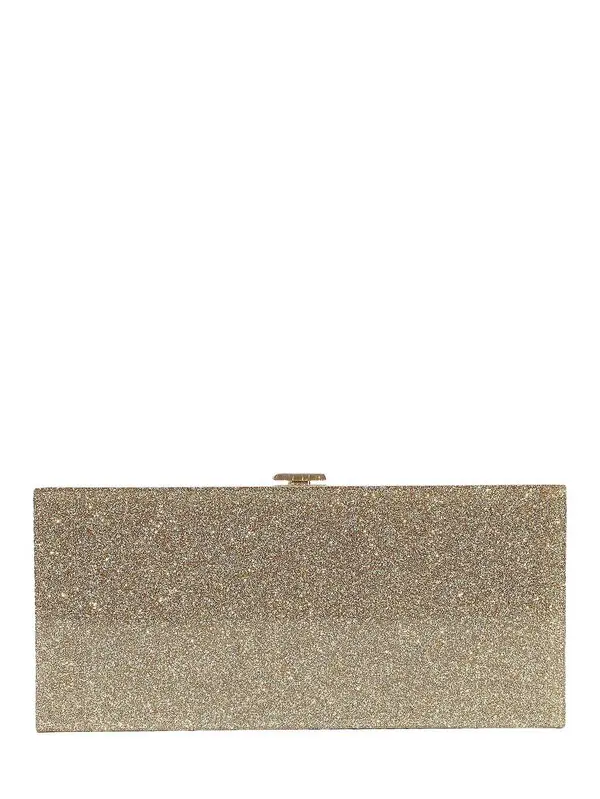 Halston Glittered Acrylic Box Clutch - Gold
