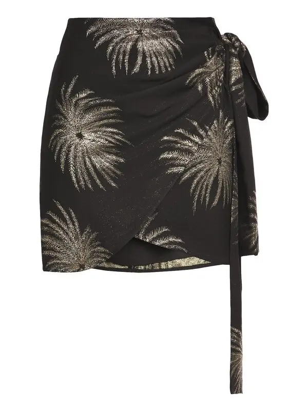 Victoria Beckham Wrap-effect Metallic Jacquard Mini Skirt - Black