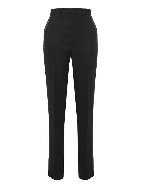 JOSEPH Fever Grain De Poudre Wool Tapered Trousers - Black