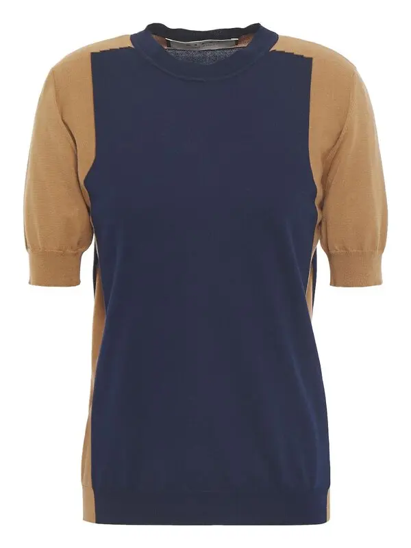 Marni Two-tone Cotton Top - Navy