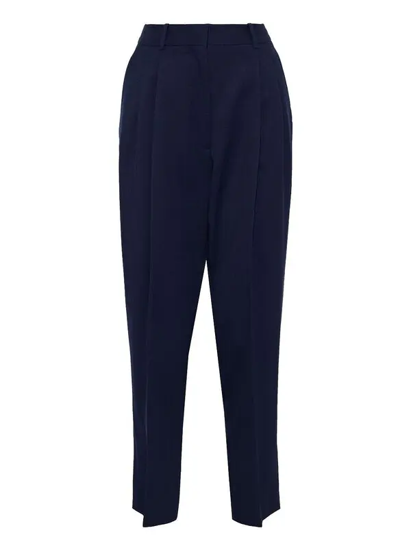 Victoria Beckham Wool-twill Straight-leg Trousers - Navy