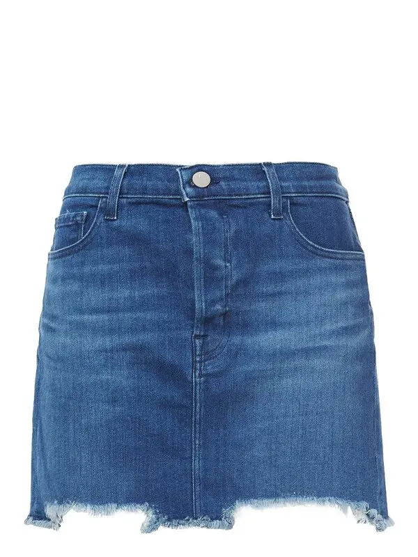 J Brand Faded Denim Mini Skirt - Mid Denim