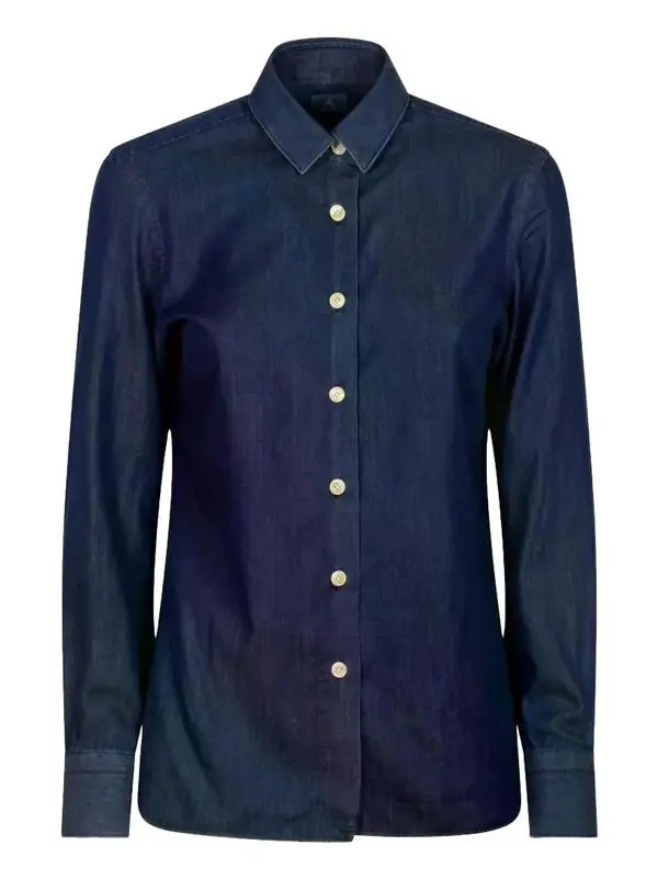 FINAMORE 1925 Button-up Denim Shirt - Blue