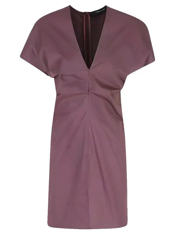 Federica Tosi Draped V-neck Dress - Purple