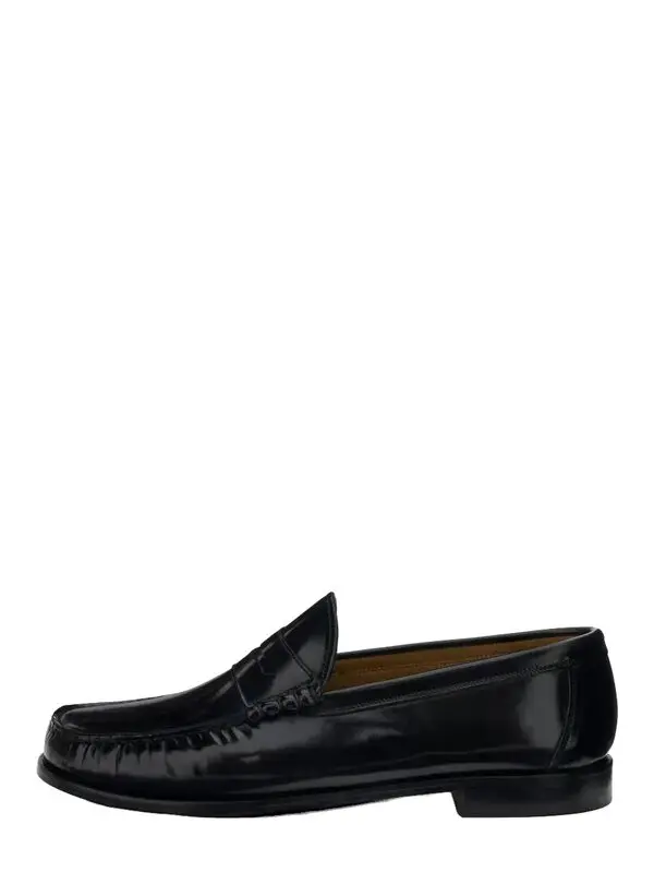 Boggi Milano Brushed Leather Loafers - Black