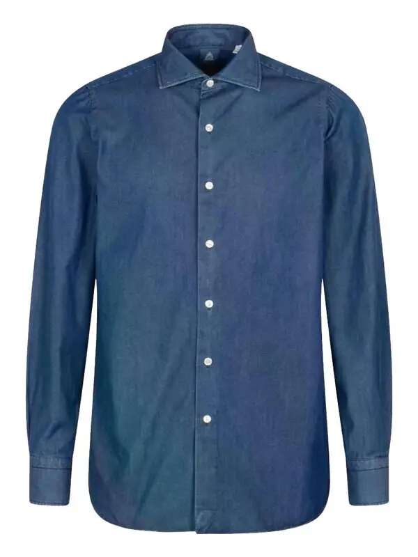 FINAMORE 1925 Spread-collar Shirt - Blue