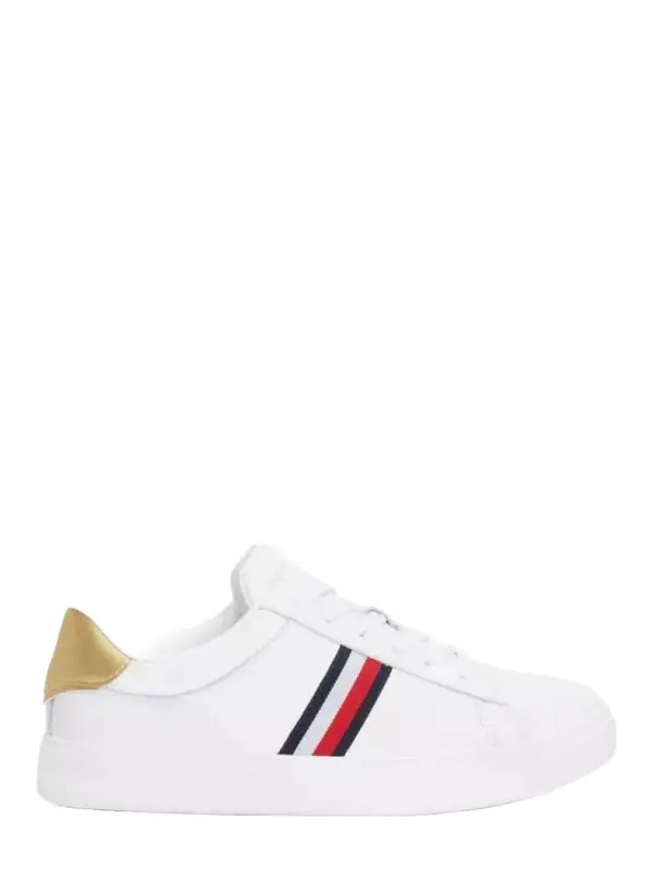 Tommy Hilfiger Stripe-detail Leather Sneakers - White