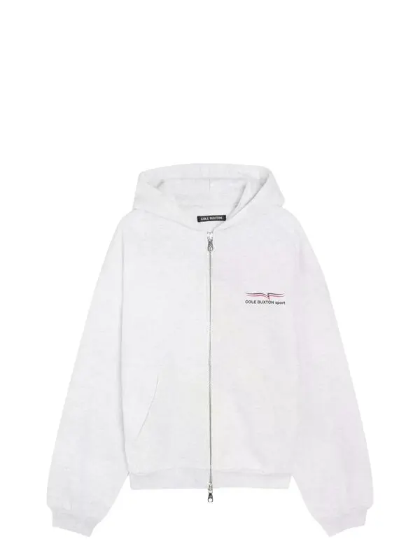 COLE BUXTON Logo-print Zip-up Hoodie - Grey