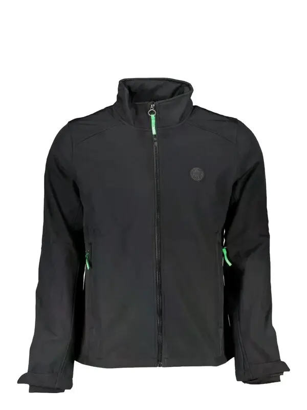 GIAN MARCO VENTURI VINTAGE Logo-patch Zip-up Jacket - Black