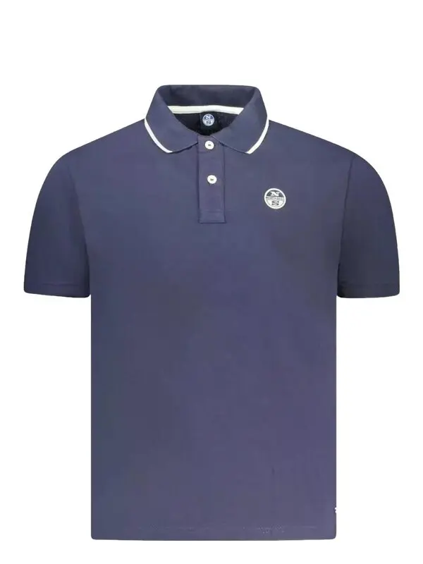 NORTH SAILS Logo-patch Tipped Polo Shirt - Blue