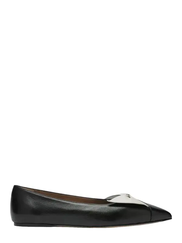 FERRAGAMO Bow-detail Pointed-toe Ballet Flats - Black