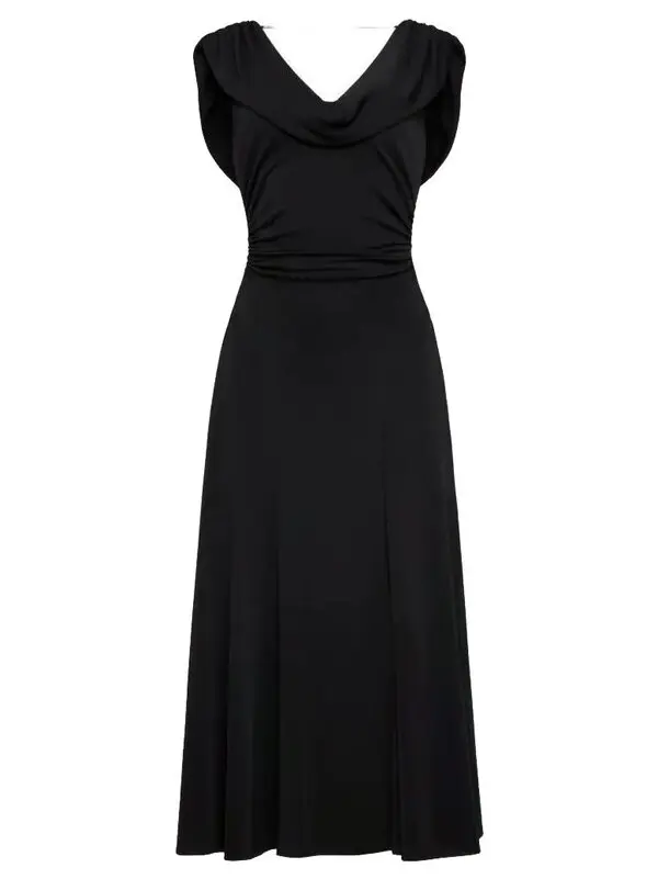 Cinq À Sept Carino Draped-neck Dress - Black