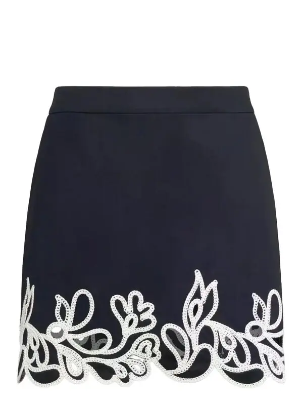 Cinq À Sept Paisley-embroidered Skort - Blue