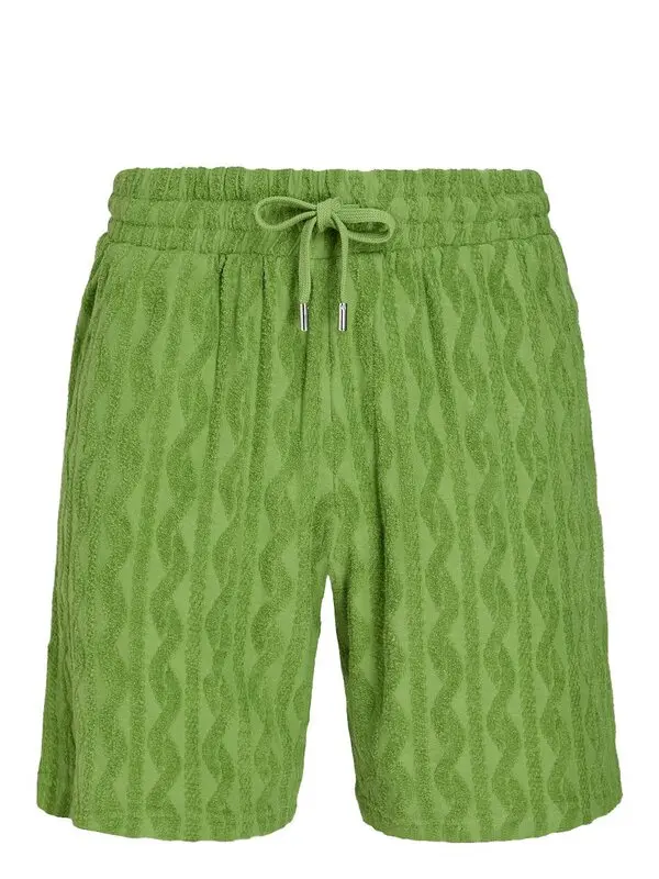 Frescobol Carioca Augusto Terry-jacquard Blend Shorts - Leaf Green