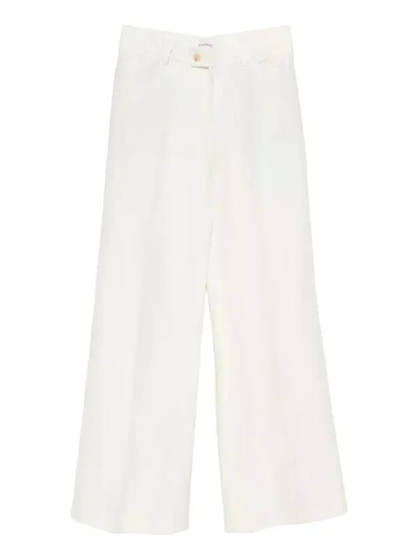Closed Pressed-crease Wide-leg Trousers - Neutrals