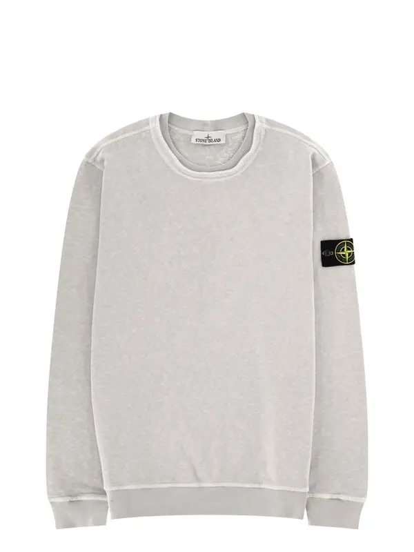 Stone Island Felpa With Logo Patch - Grey