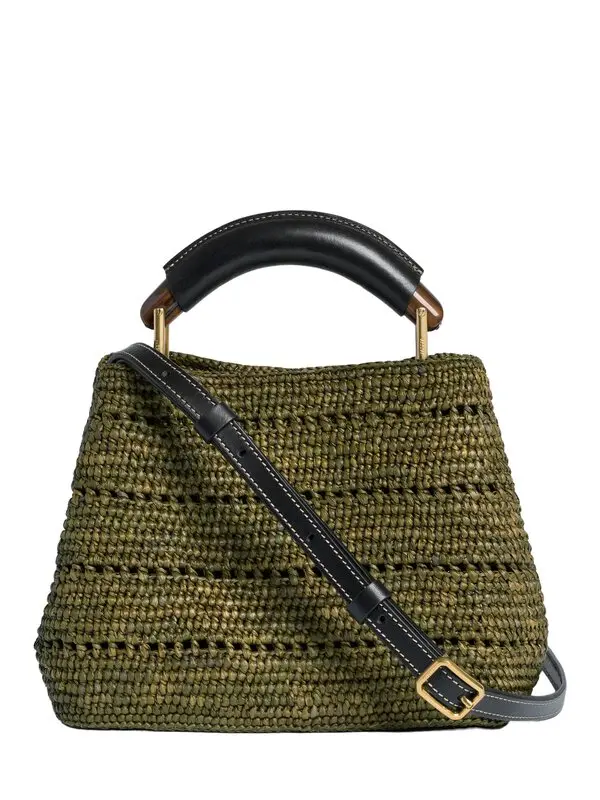 ME+EM Raffia Mini Day Bag - Olive