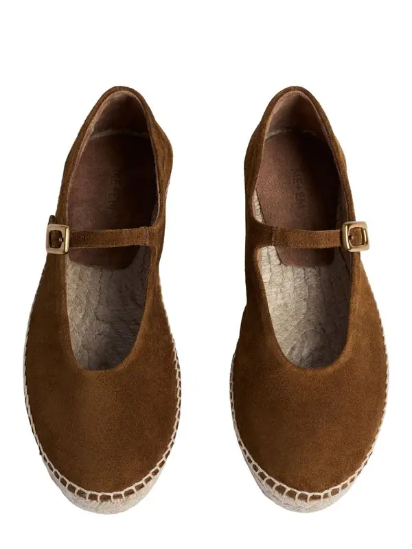 ME+EM Mary-jane Espadrille Ballerina - Olive