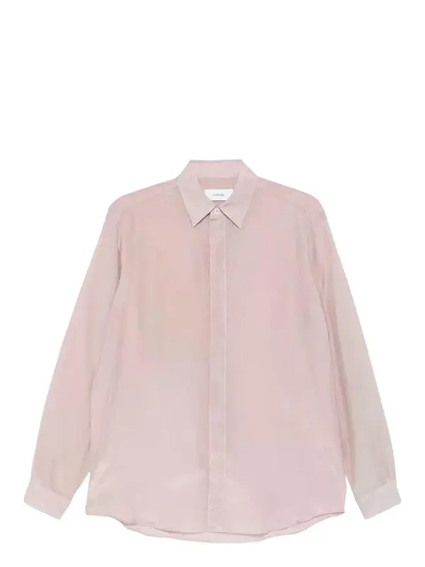 LARDINI Concealed-placket Long-sleeve Shirt - Pink