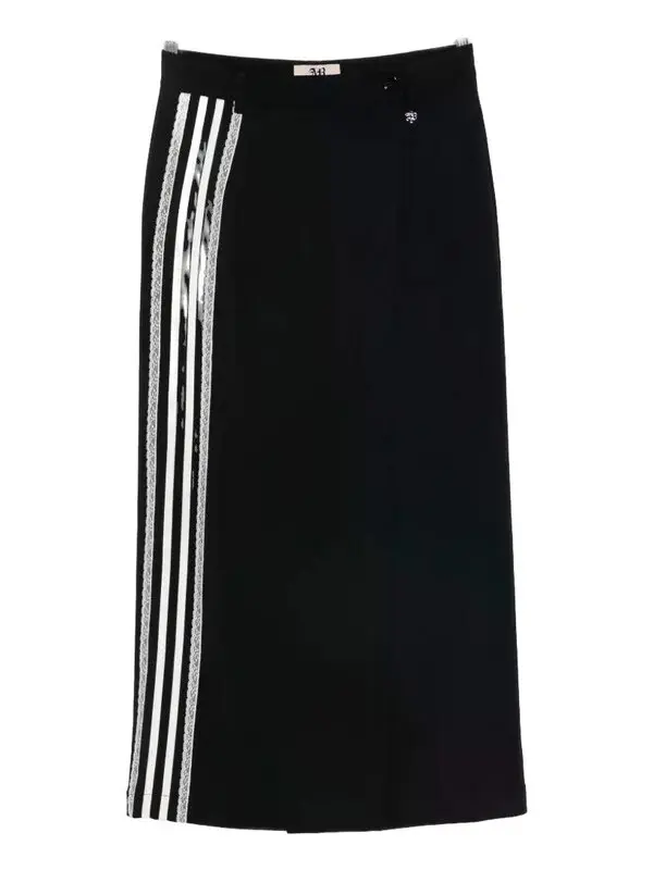 ANIYE BY Sandy Lace-trim Striped Maxi Skirt - Black