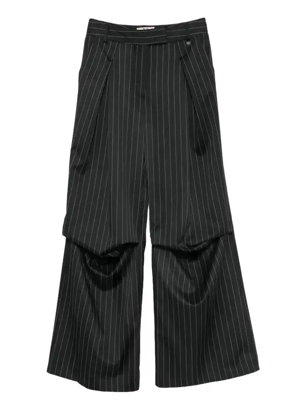 ANIYE BY Pinstripe Draped Trousers - Black