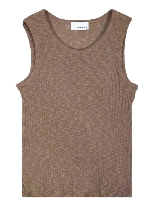COSTUMEIN Toby Ribbed-knit Tank Top - Brown