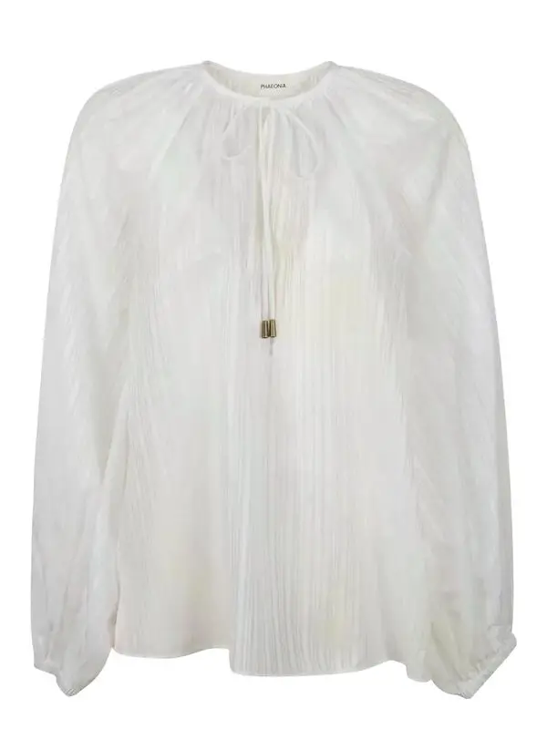 PHAEONIA Anita Balloon-sleeve Shirt - White