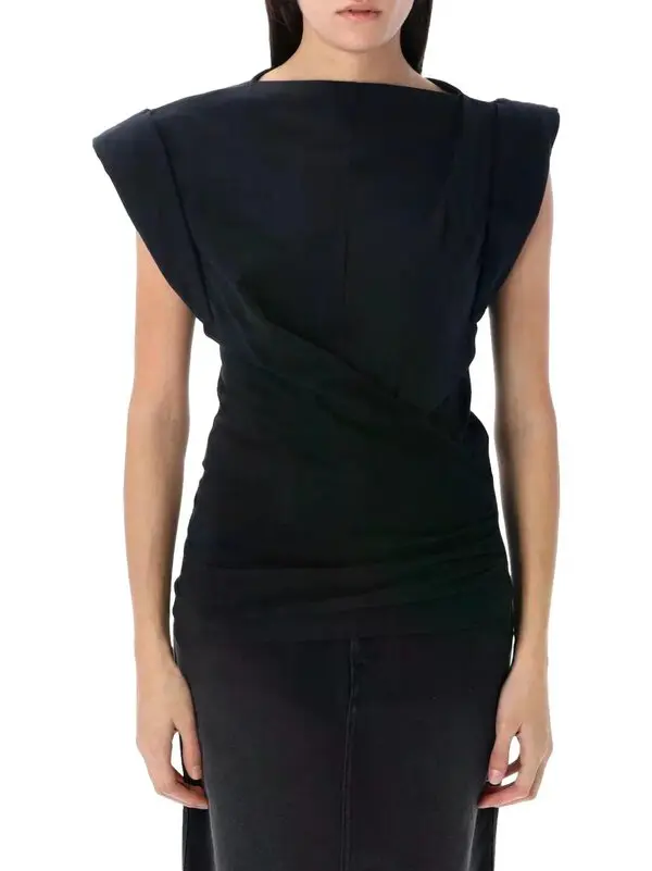MARANT ETOILE Maison Draped Top - Black