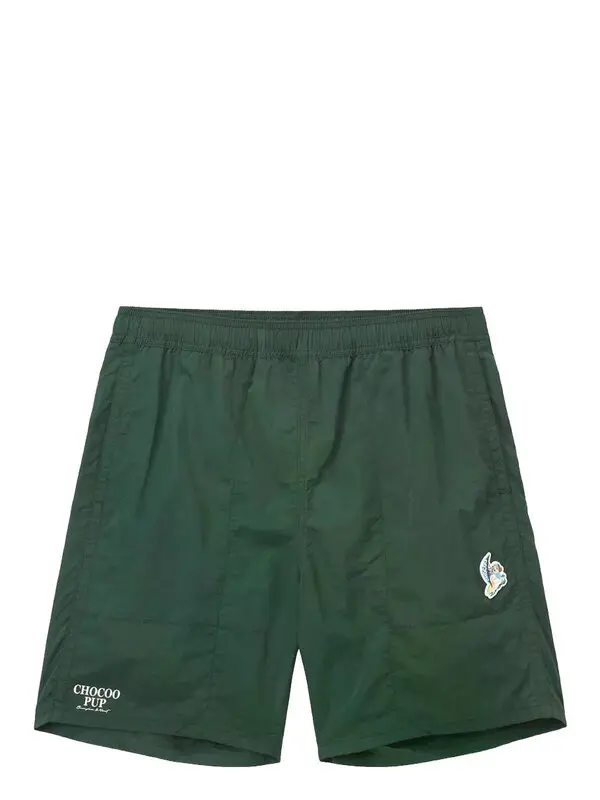 CHOCOOLATE Logo-patch Elasticated-waist Shorts - Green