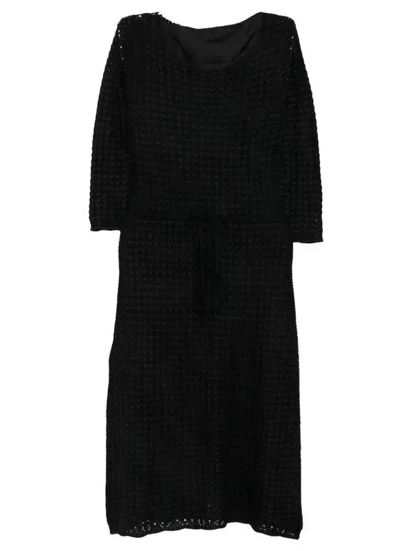 Prada Crochet Silk Dress - Black