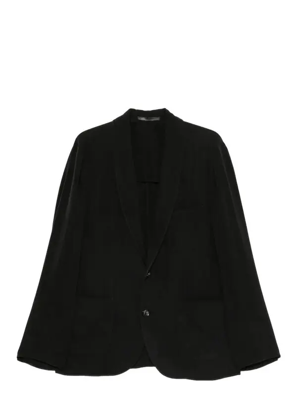 Giorgio Armani Shawl-lapel Patch-pocket Blazer - Black