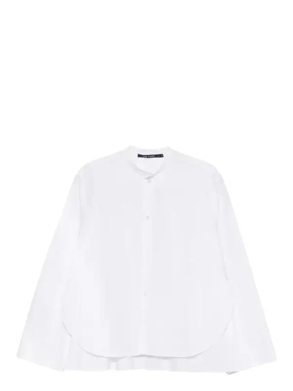 Sofie D'hoore Band-collar Curved-hem Shirt - White