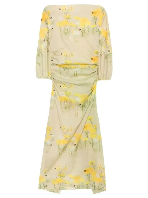 Bernadette Ezra Floral-print Midi Dress - Yellow