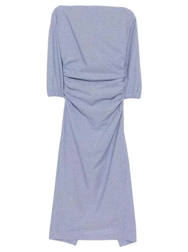Bernadette Ezra Gingham-print Midi Dress - Blue