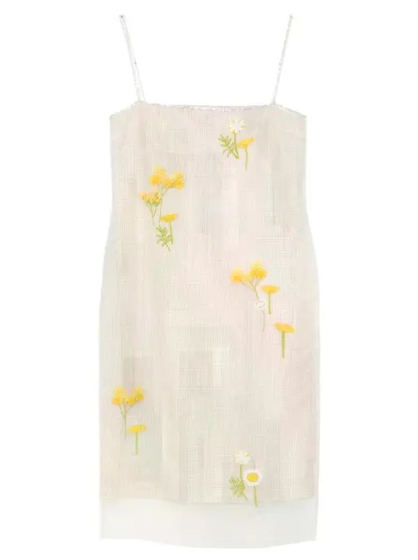 Bernadette Rachel Floral-embroidered Midi Dress - Neutrals