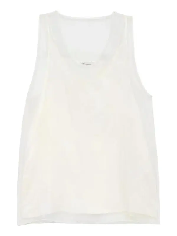 Ami Sheer-panel Silk Blouse - Neutrals