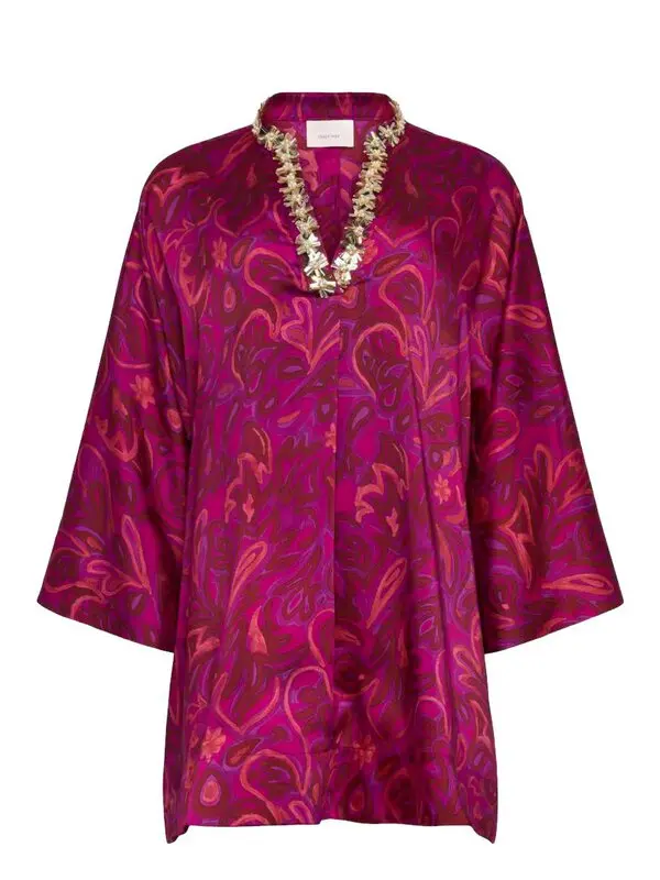 Cinq À Sept Arcia Paisley Bloom Kaftan - Purple