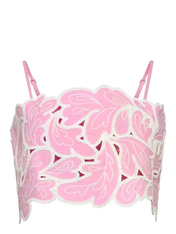 Cinq À Sept Caterina Paisley Bloom Embroidered Top - Pink