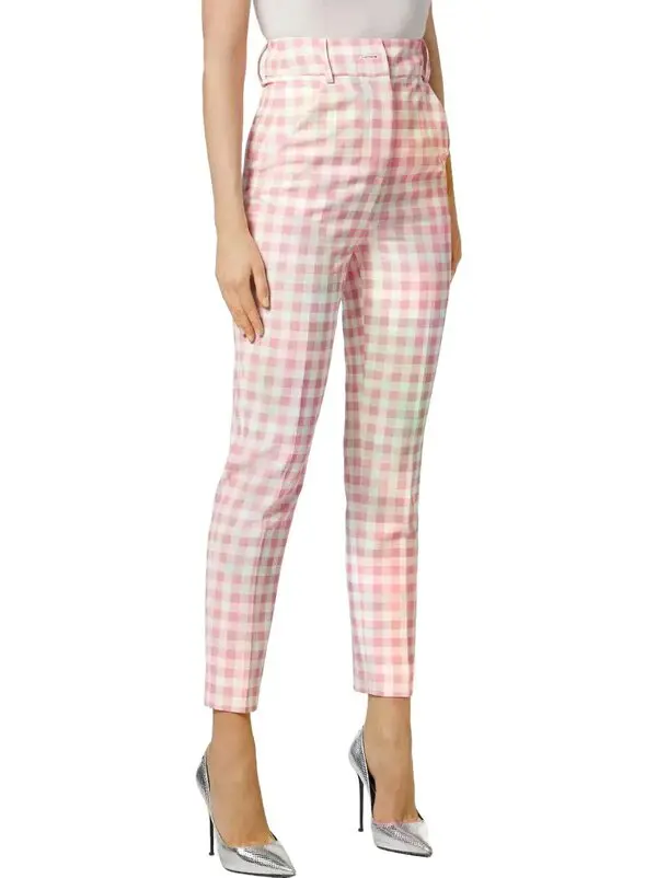 Philipp Plein Gingham Trousers - Pink