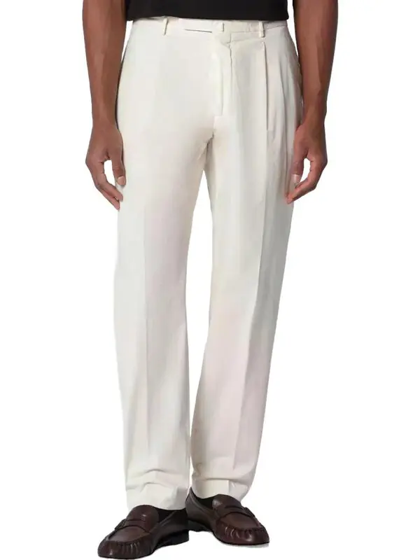 SANTANIELLO Arechi Pleated Trousers - Neutrals