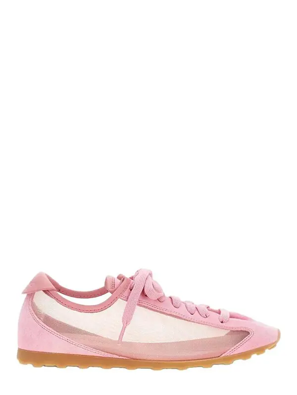 Jacquemus Mesh-panelled Suede Sneakers - White