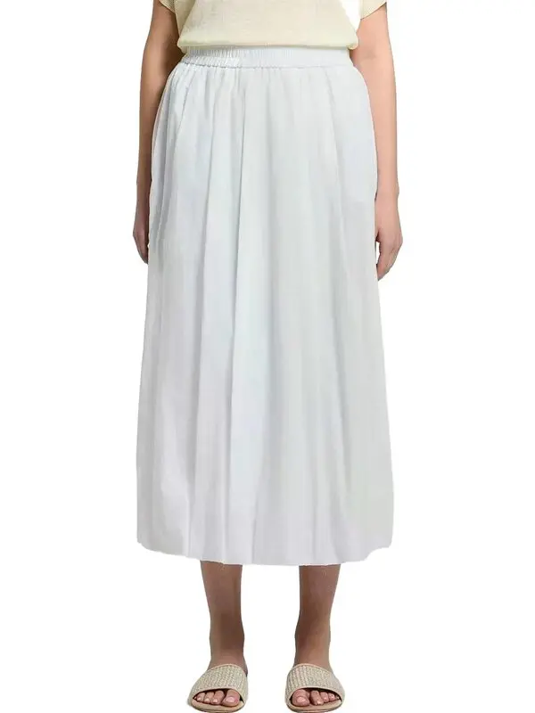 Peserico Midi Pleated Skirt With Elasticated Waistband - White