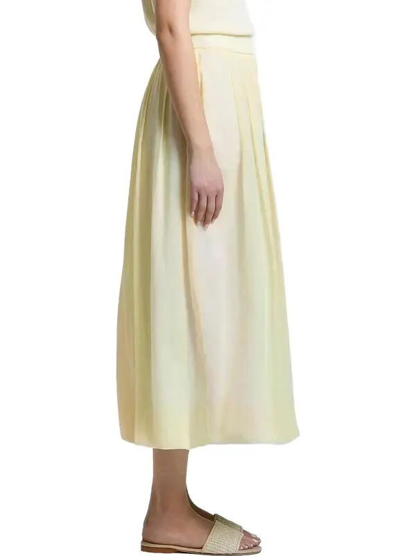 Peserico Midi Pleated Skirt With Elasticated Waist - Yellow