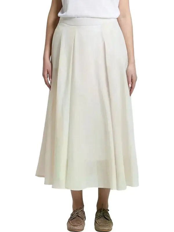 Peserico Midi Pleated A-line Skirt - Neutrals