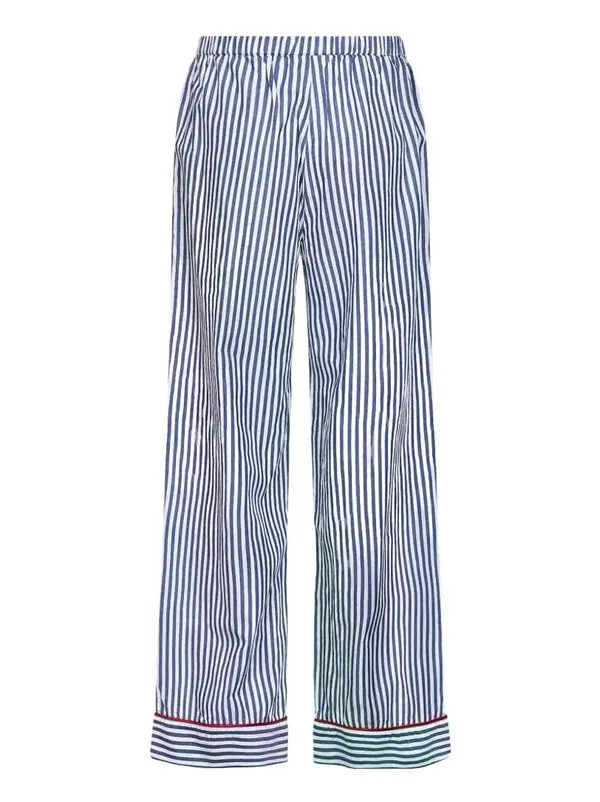 MC2 SAINT BARTH Striped Cotton Straight Trousers - Blue