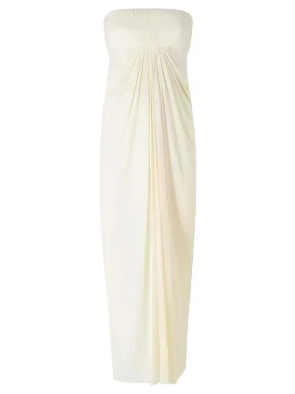 Alberta Ferretti Draped Strapless Dress - White