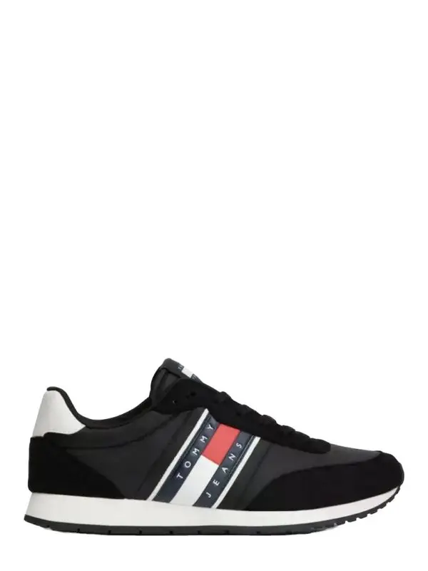 Tommy Hilfiger Panelled Logo-patch Sneakers - Black
