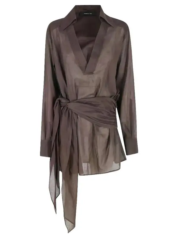 Federica Tosi Knot-detail Mini Dress - Brown